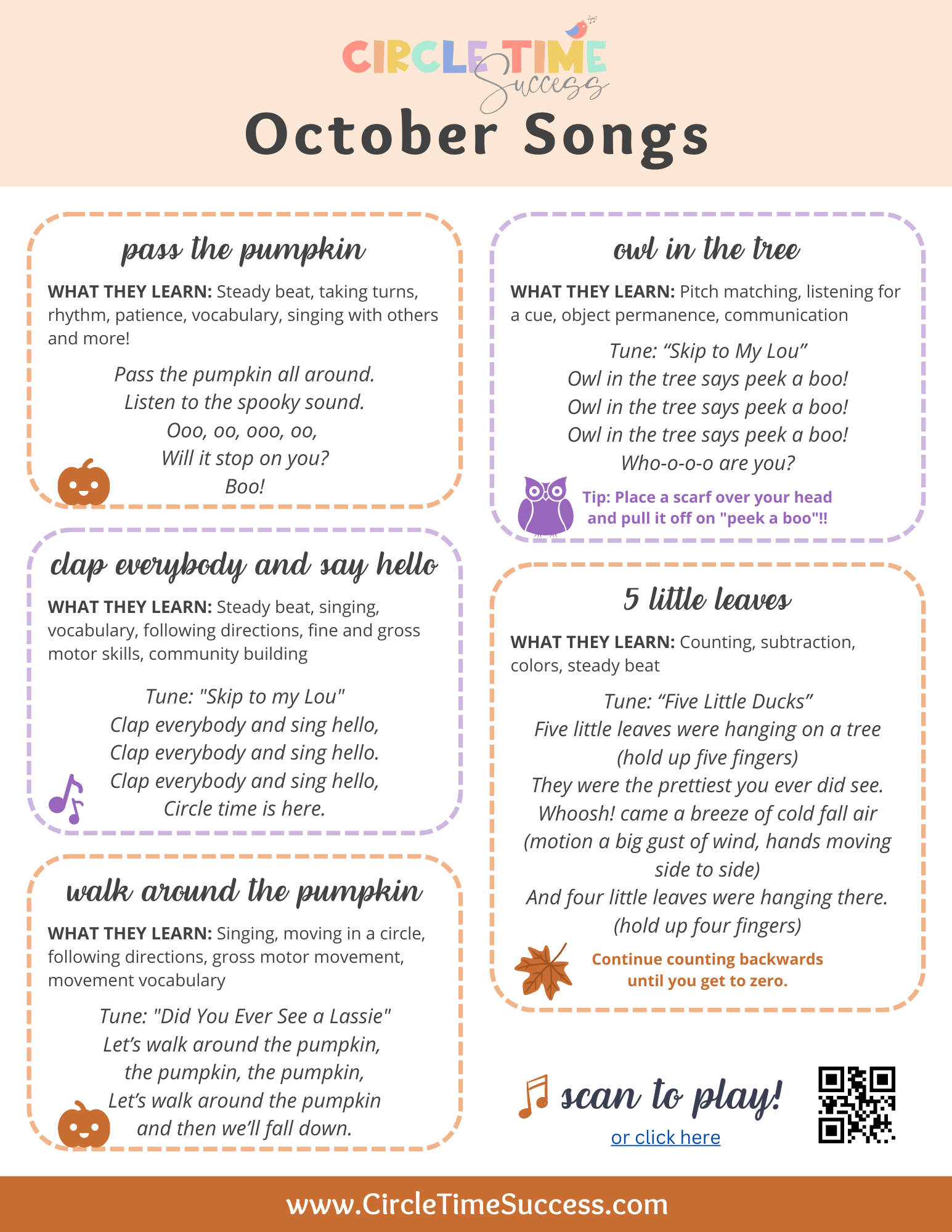 5 Preschool Songs For October Circle Time Success October Songs For 5 Preschool Songs For October Circle Time Success October Songs For